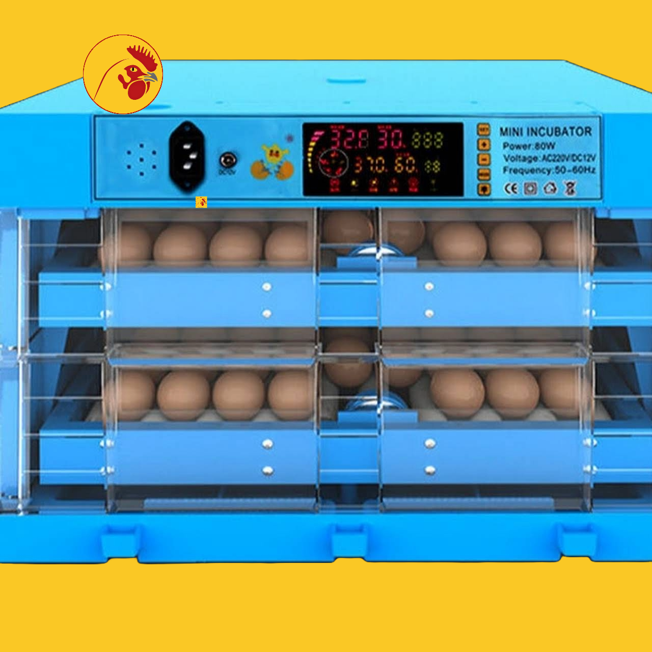 Egg Incubator 128 Eggs Fully Automatic Poultry Hatcher Machine with Led ...